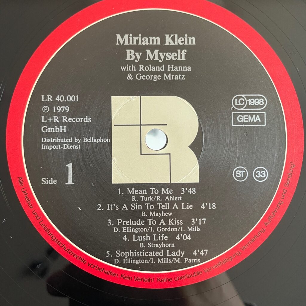 MIRIAM KLEIN / BY MYSELF | RECORDSHOP GG