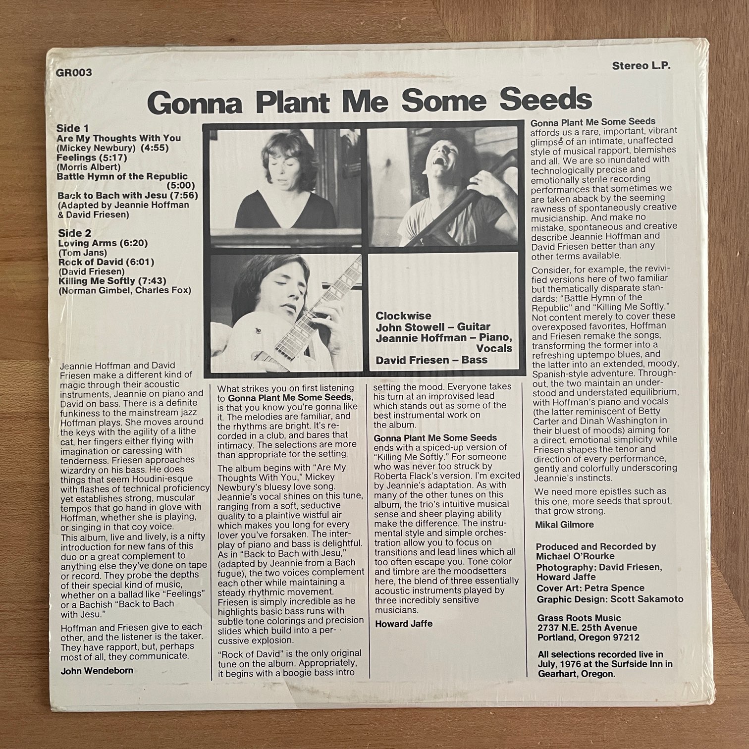 JEANNIE HOFFMAN AND DAVID FRIESEN / GONNA PLANT ME SOME SEEDS ...